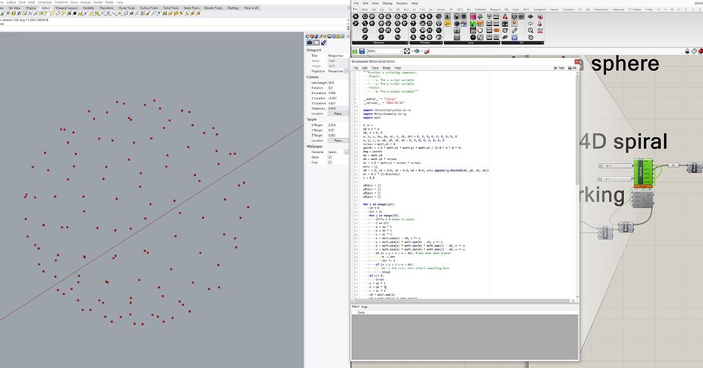 Python: 4D Spiral formula problem - Scripting - McNeel Forum