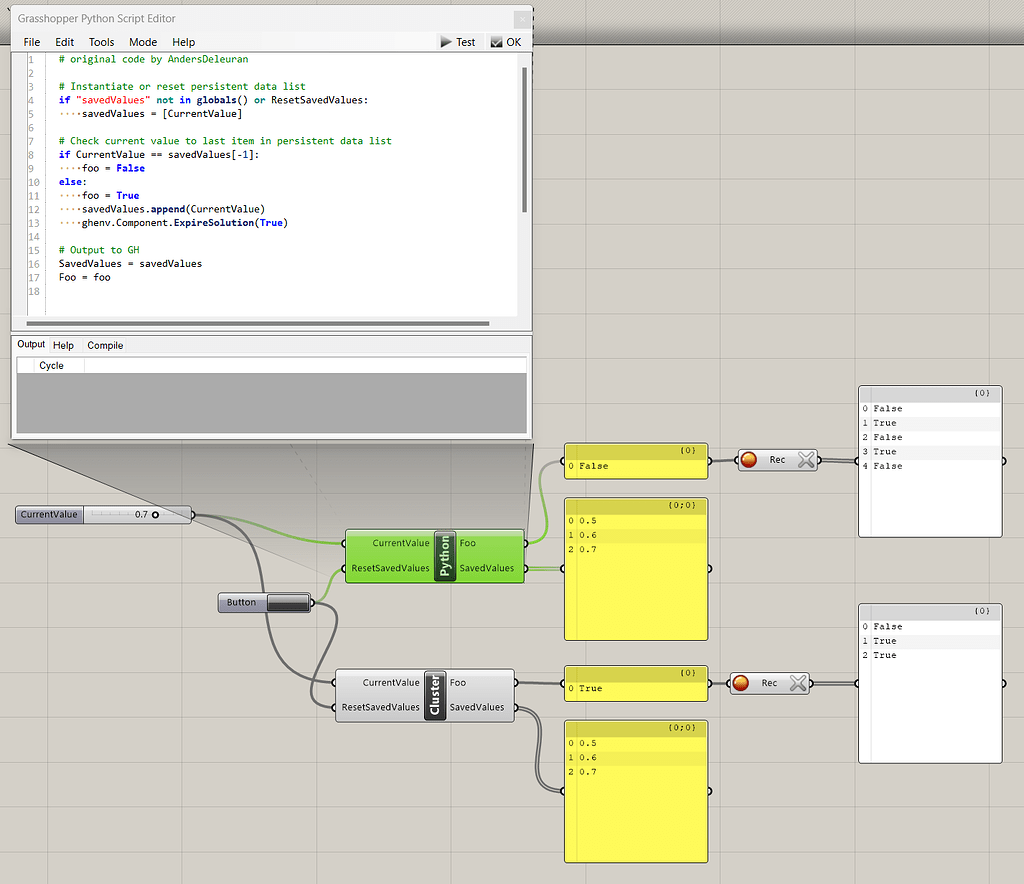 Python code acting different inside Cluster - Grasshopper - McNeel Forum