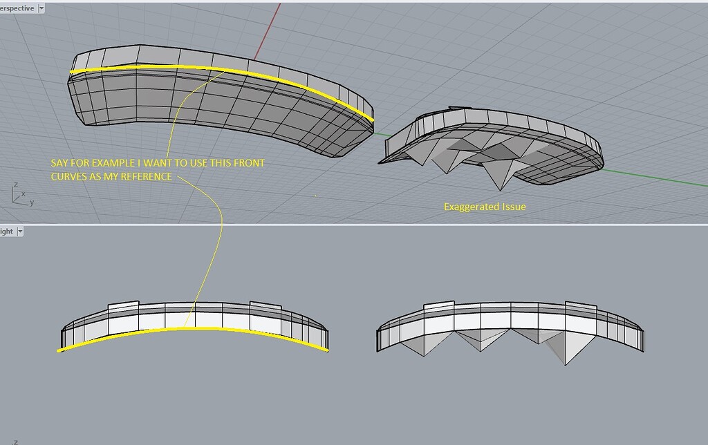 Curved object alignment: Consistent projection from a reference [Inquiry] - SubD - McNeel Forum