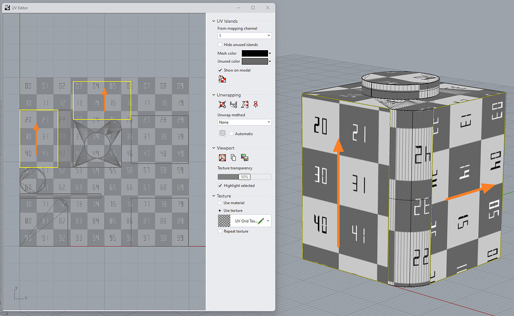 WISH: Automatically align UV islands with the object orientation - Rendering - McNeel Forum