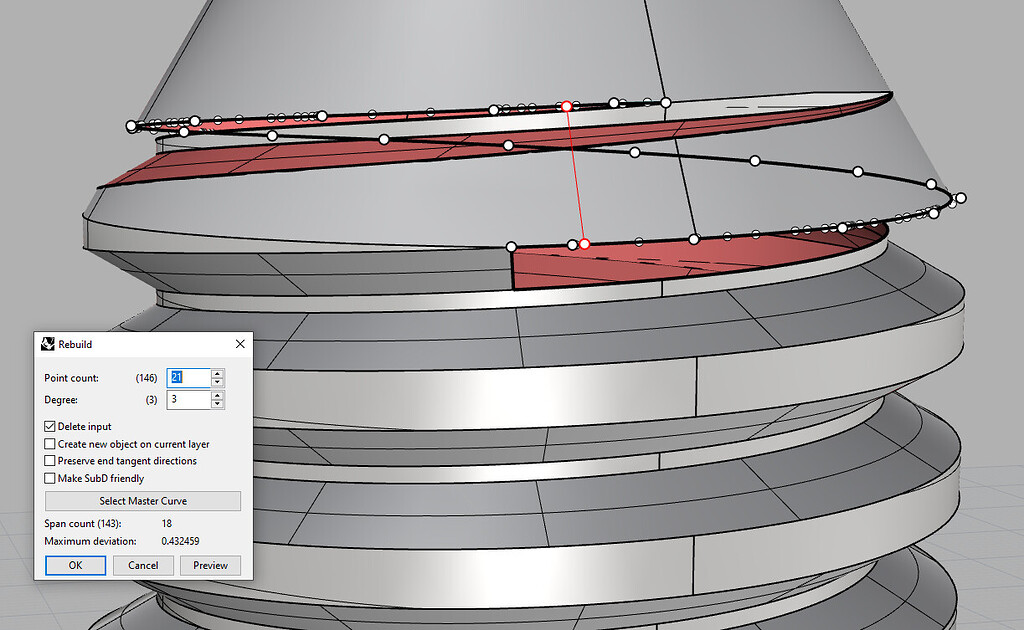 Helix curve rebuild deviation check jumps gap - Rhino - McNeel Forum