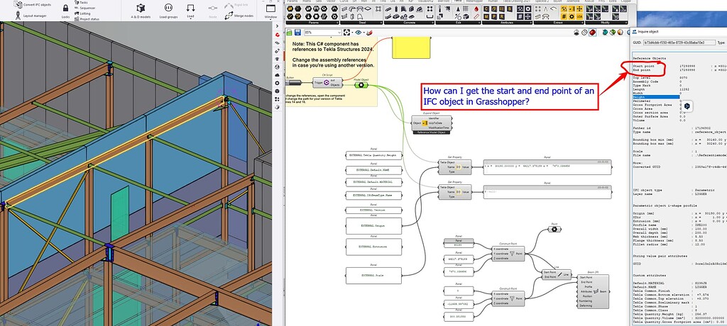 Start and end point of IFC object - Tekla - McNeel Forum