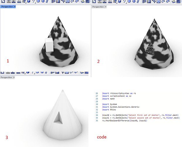 Lost Texture In Boolean Operations Python Vs Gui Rhino Developer Mcneel Forum