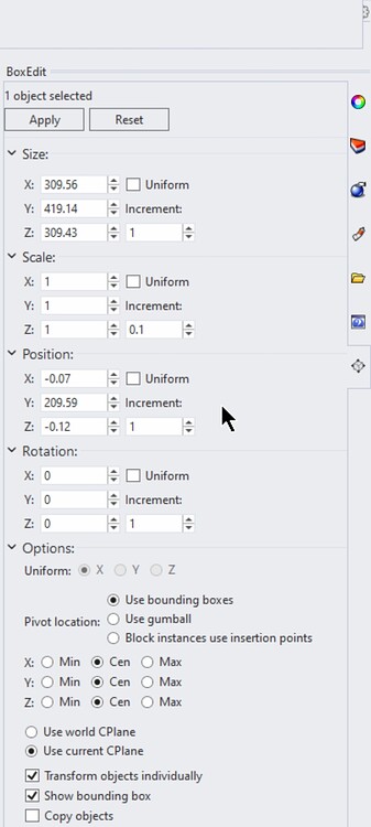 Round off scale/size and position values in multiple objects - Scripting - McNeel Forum
