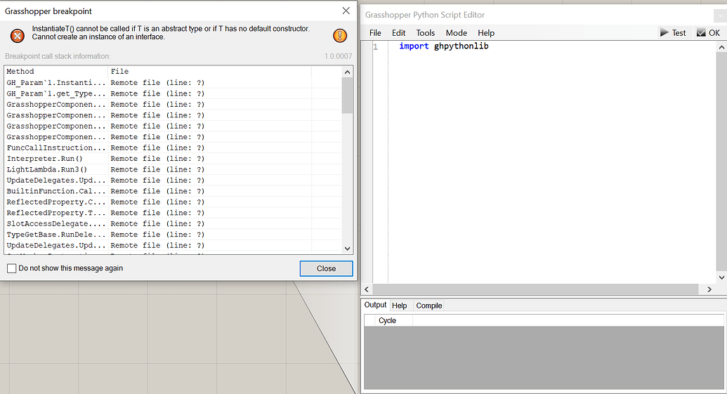 Importing Ghpythonlib Induces Grasshopper Breakpoint Scripting Mcneel Forum