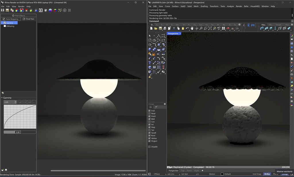 Huge difference from Raytraced View to Render - Rendering - McNeel Forum