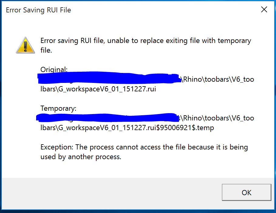 Error saving RUI file on V6 - Serengeti (Rhino WIP) - McNeel Forum