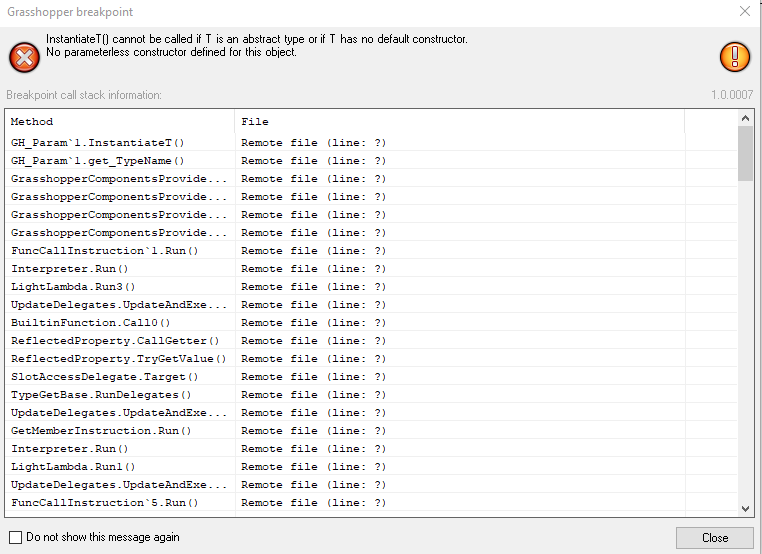 Grasshopper error message - Grasshopper - McNeel Forum