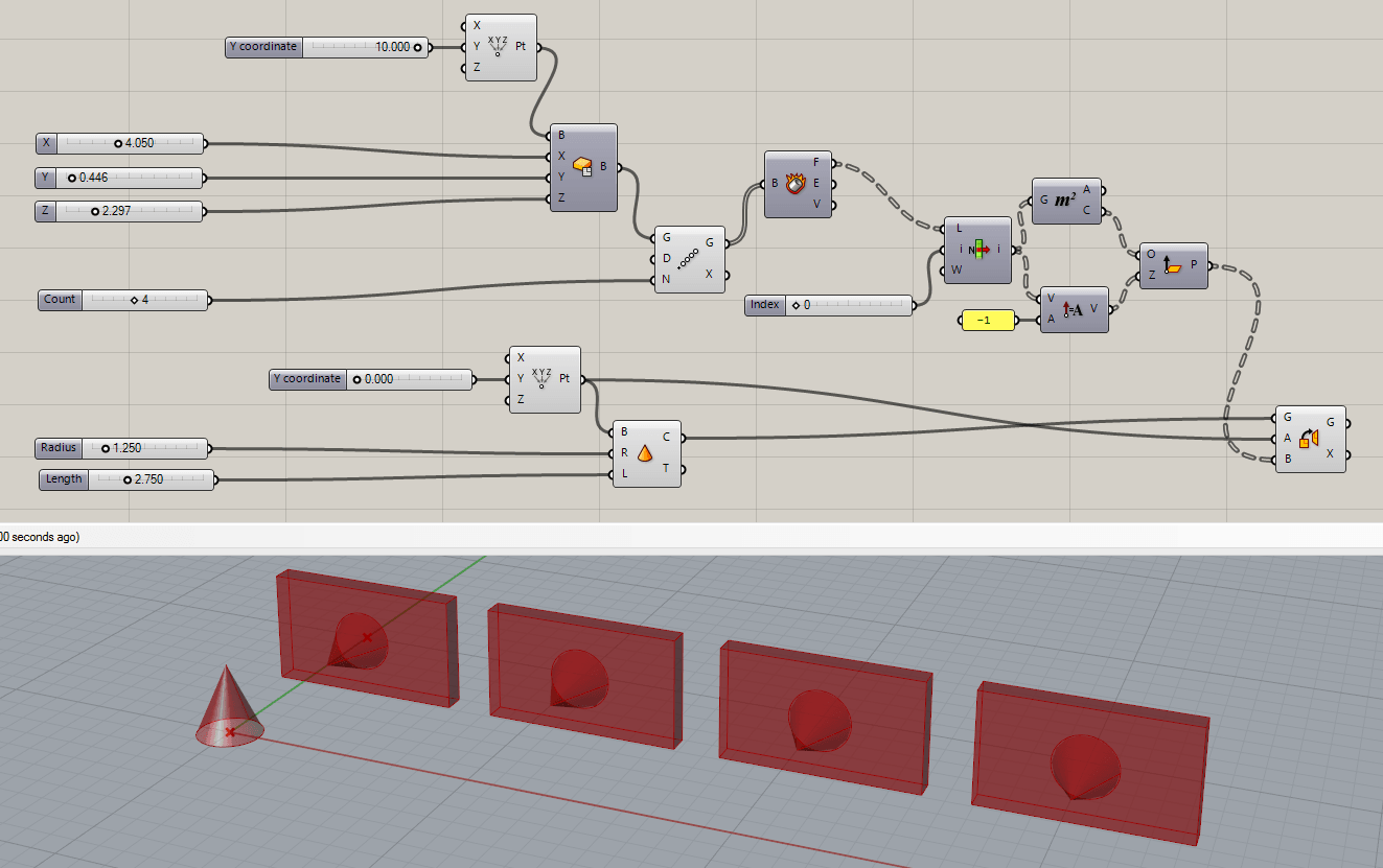 Distribute "import 3DM" along arrayed objects in Grasshopper ...