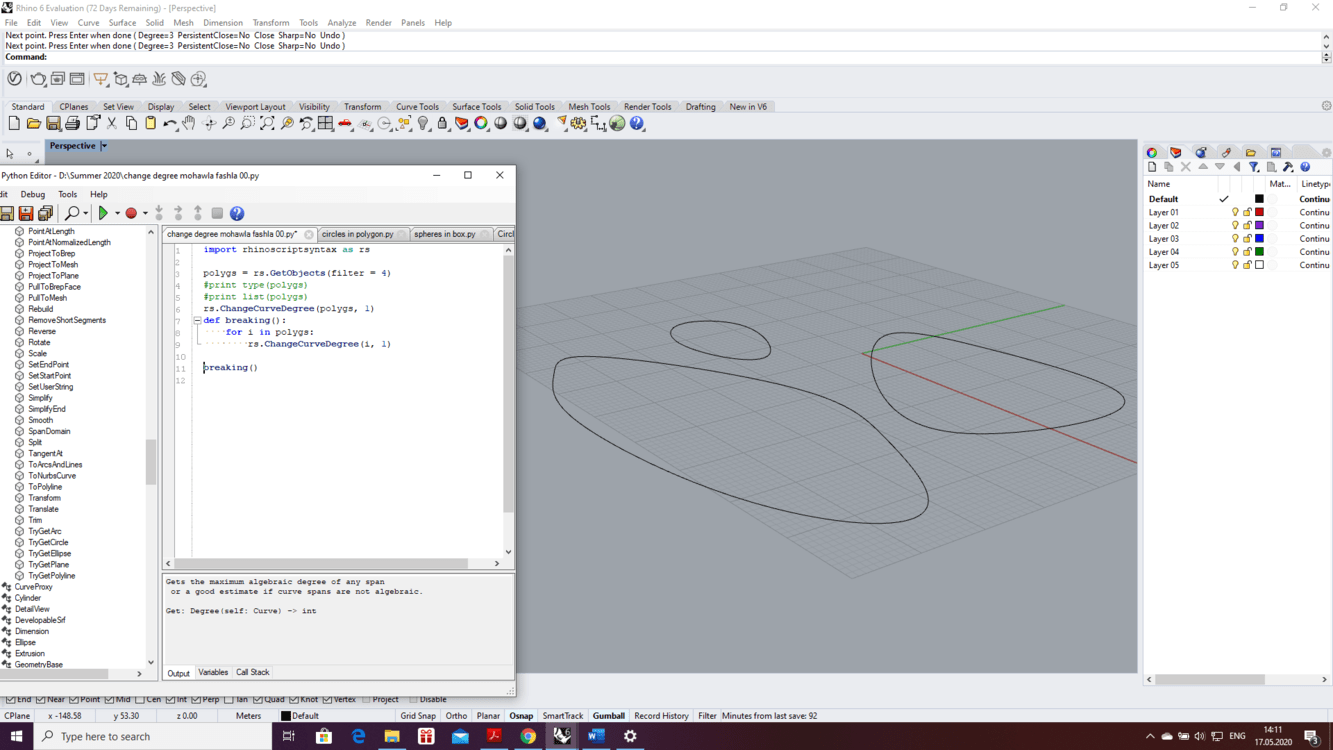 Change curve degree in python - Scripting - McNeel Forum