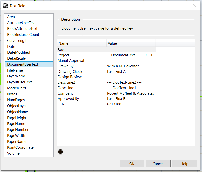 Document user text - Rhino for Windows - McNeel Forum