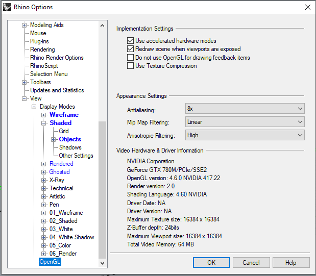 Rhino 5 SR14 wont detect GPU driver correctly - Windows Hardware ...