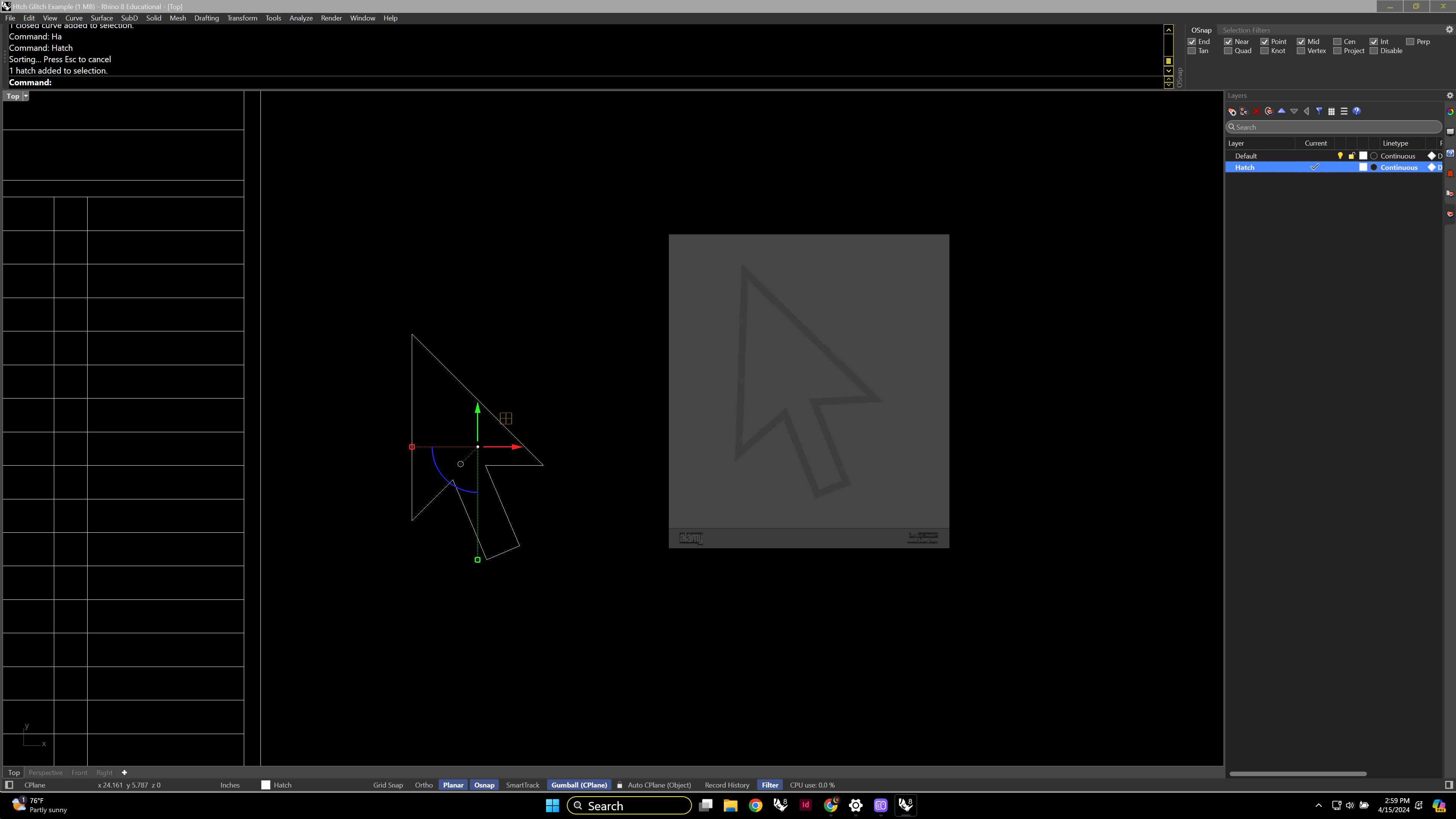 Hatch Glitch Rhino For Windows Mcneel Forum