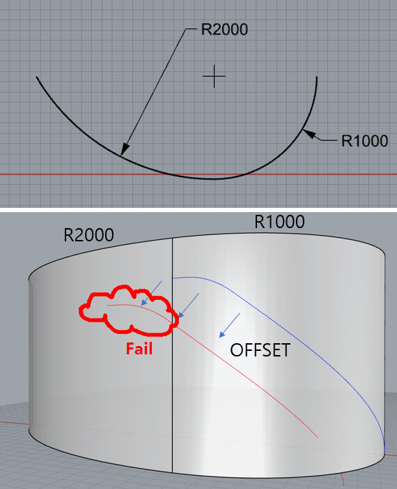 Offset a curve onto another surface - Rhino - McNeel Forum