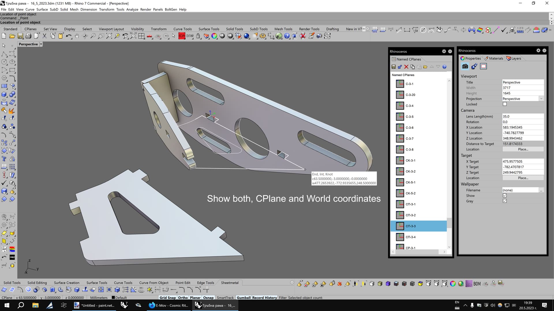 Wish: Show both, CPlane and World coordinates in mouse tooltip - Rhino ...