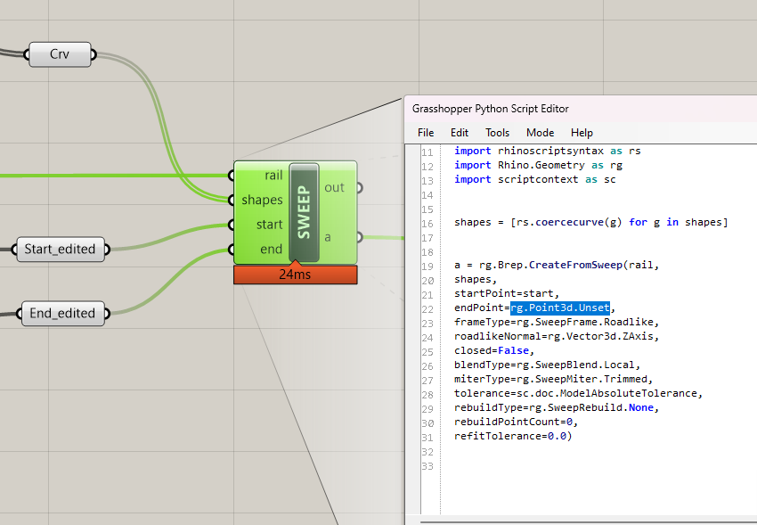 Sweep with Grasshopper and Python - Grasshopper - McNeel Forum