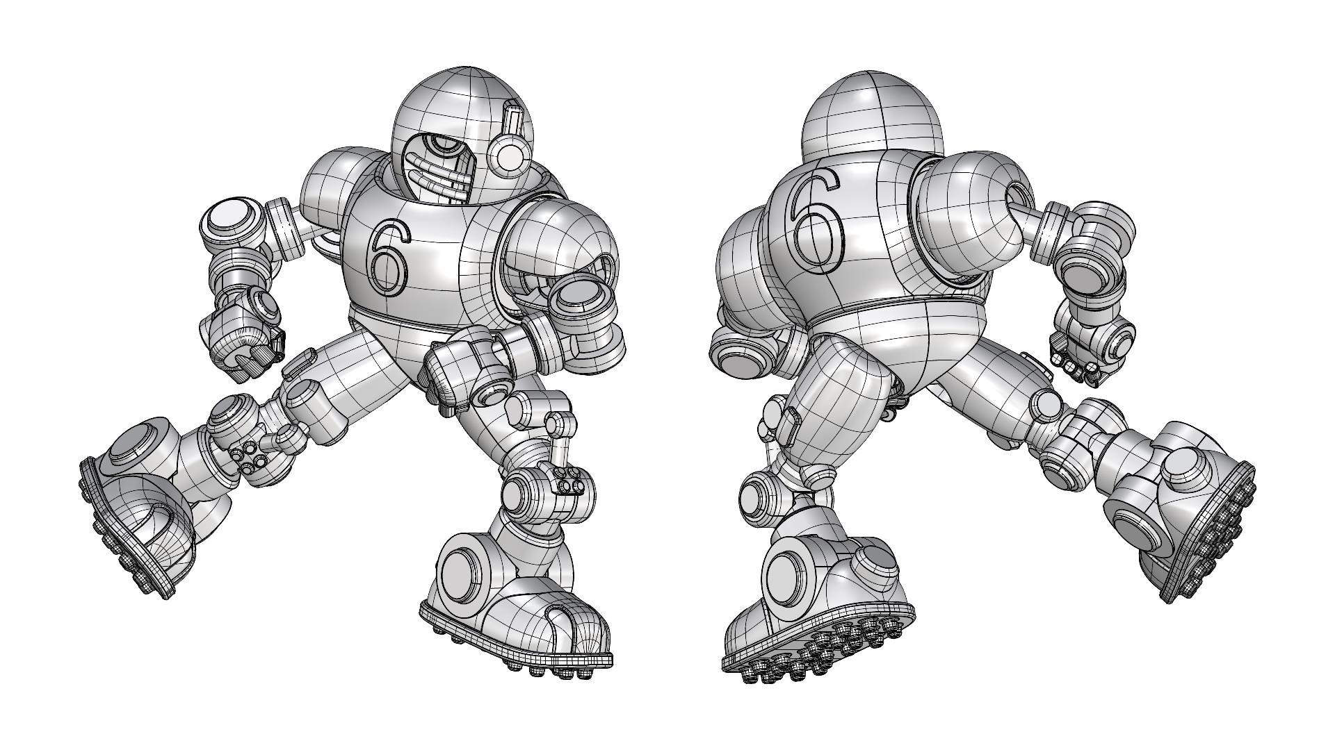 Rugby Robot Toy, along with the completed models and 3D prints ...