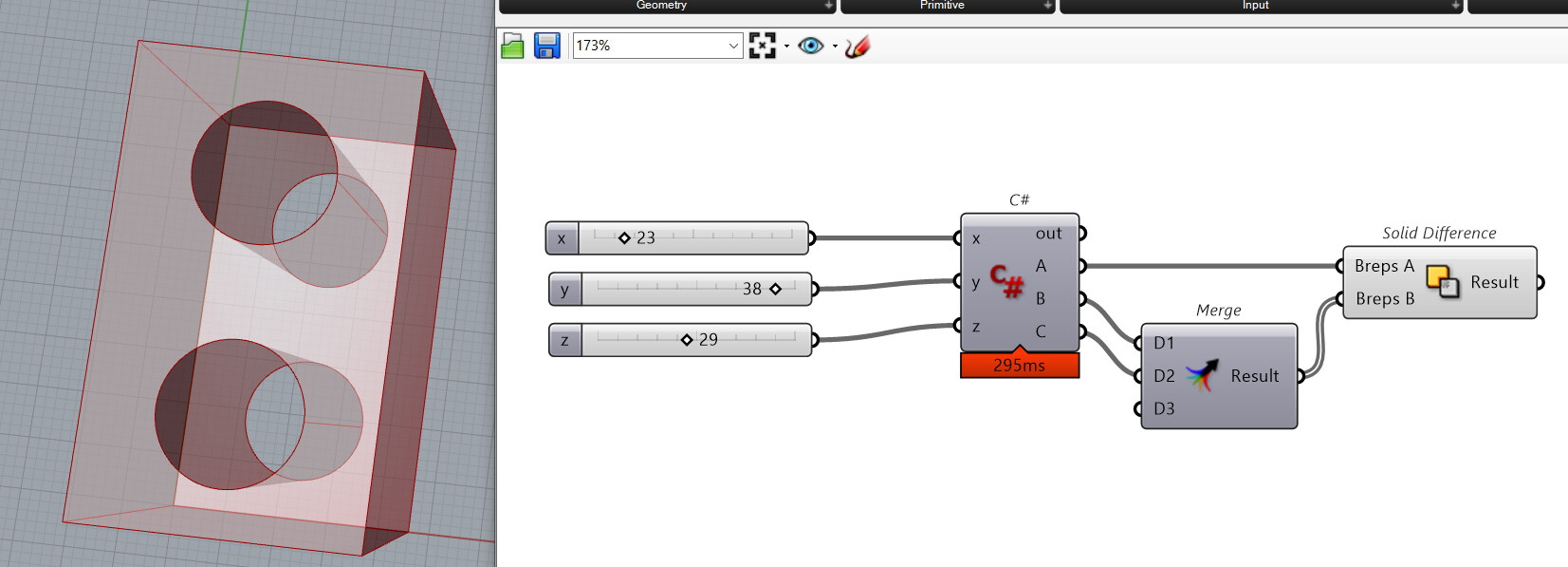 Box with two holes - Grasshopper Developer - McNeel Forum