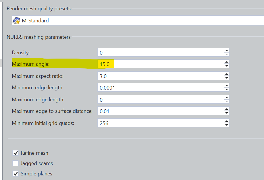 Rhinocommon Equivalent Of Maximum Angle In Mesh Settings Rhino Developer Mcneel Forum 