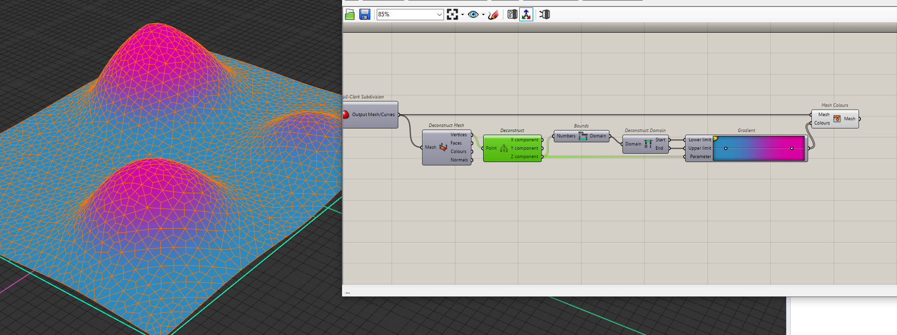 Multiple attraction gradients for plaza pavement - Grasshopper - McNeel ...