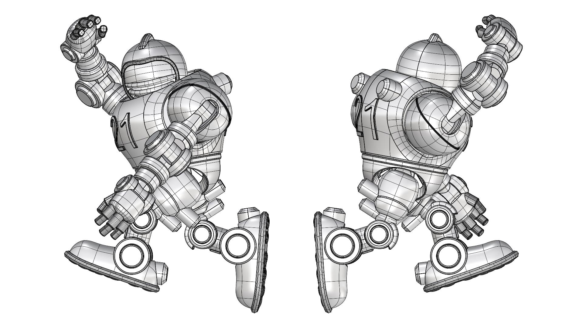 Rugby Robot Toy, along with the completed models and 3D prints ...
