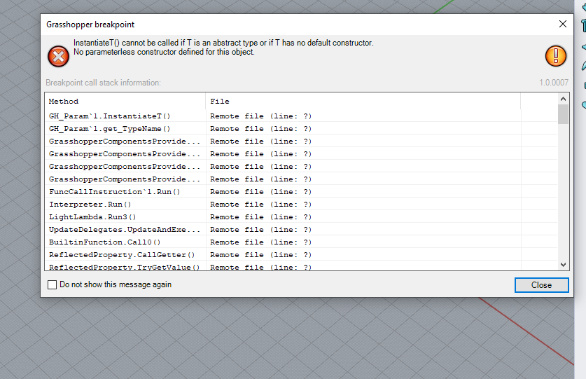 Grasshopper breakpoint while loading GhPython - Scripting - McNeel Forum