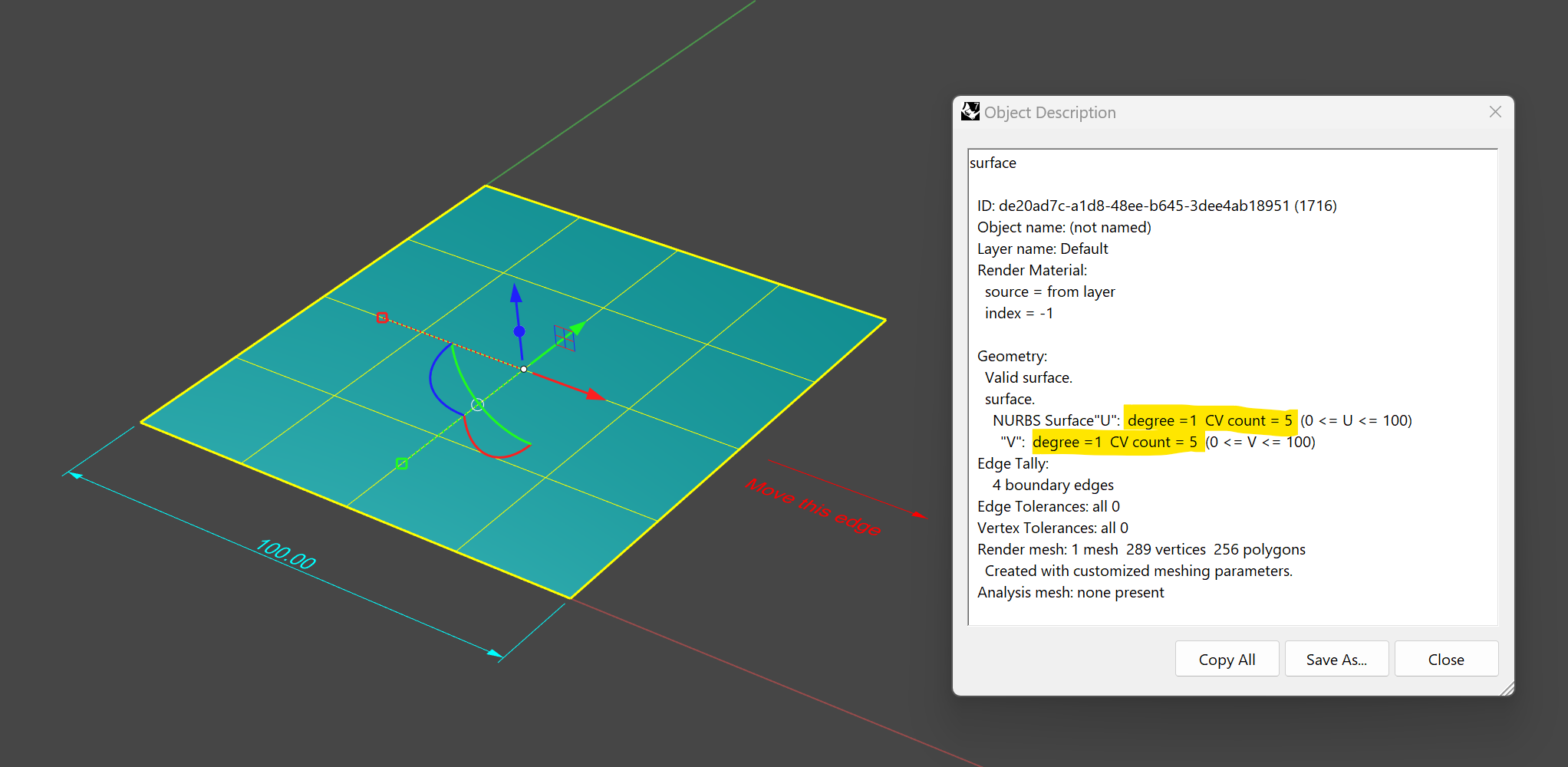 Moving a rebuilt planar deg. 1 surface edge - bug - Rhino - McNeel Forum