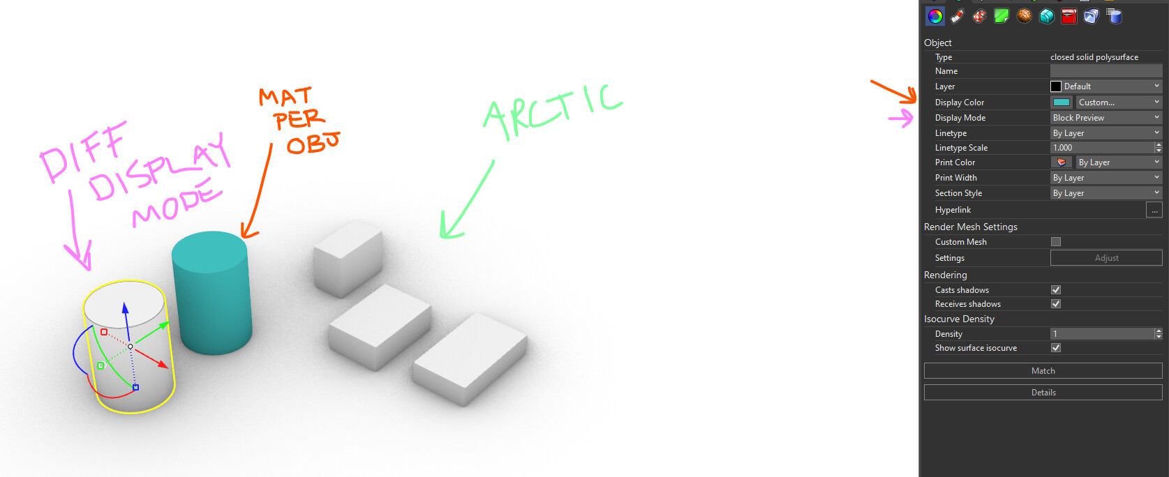 How to change the color of objects in Arctic view? - Rhino - McNeel Forum