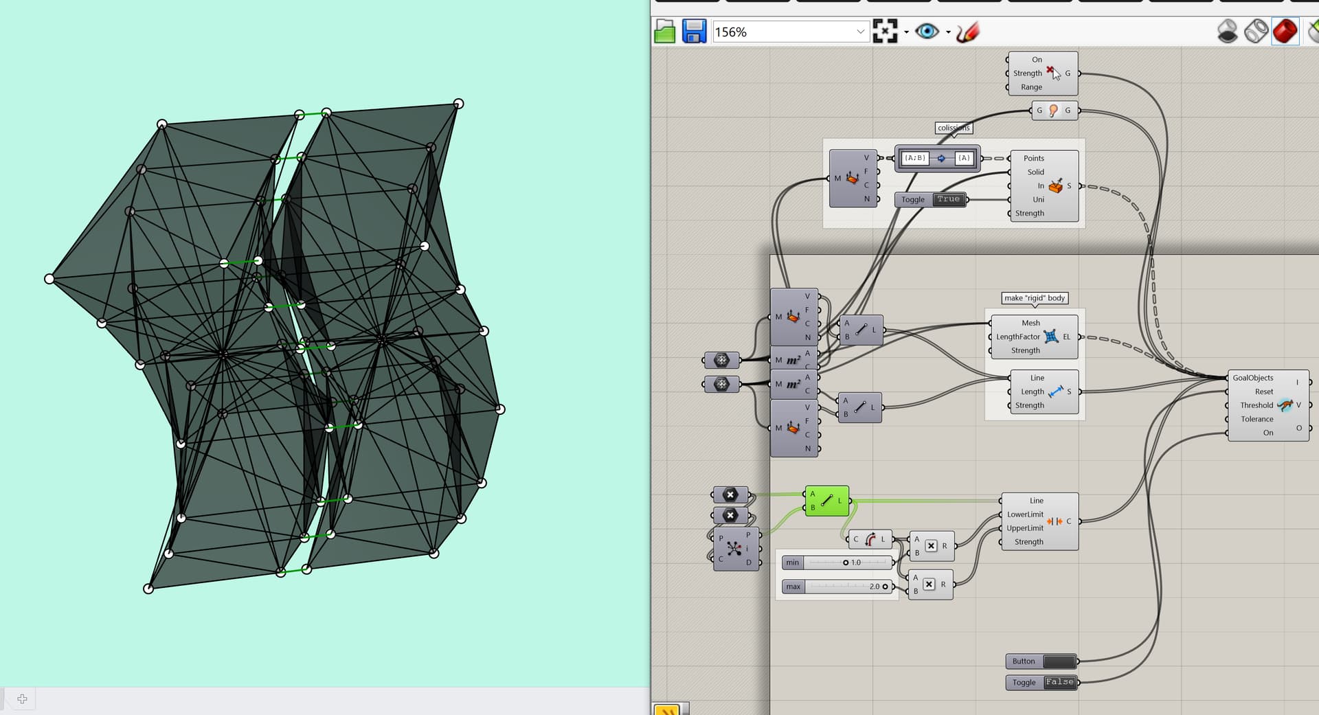 Kangaroo Clamp Distance Between Meshes Kangaroo Mcneel Forum