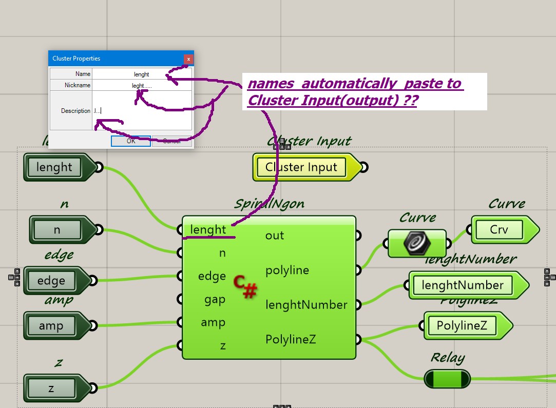 Name automatically paste To Clusters input(outPut) - Grasshopper - McNeel Forum