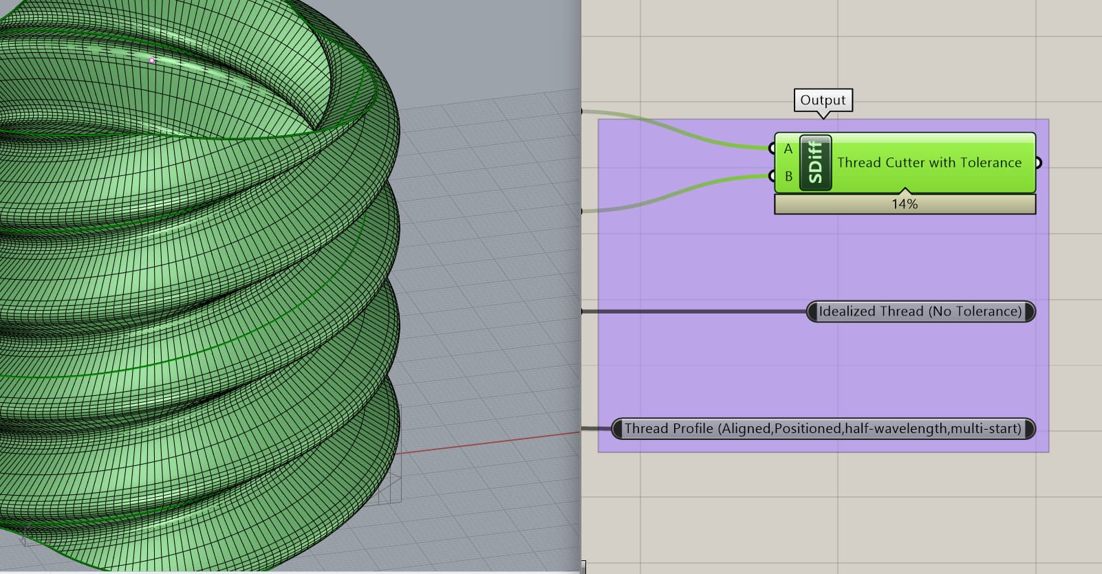 ChiralSym's Custom Helical Thread Generator (2.8.0) - Grasshopper ...
