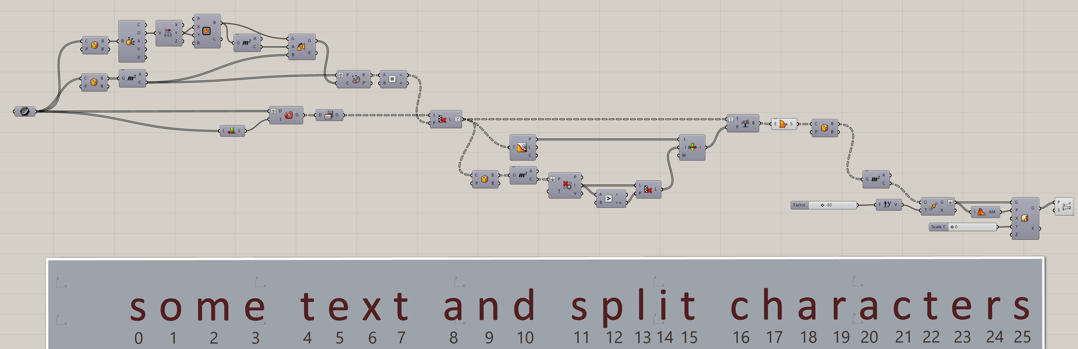 Text curve generator component with good tree structure output ...