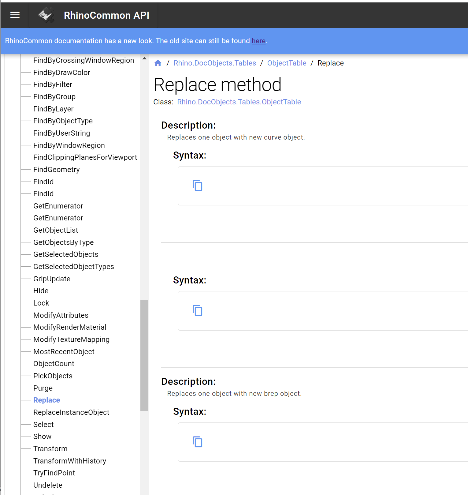 Many topics on API pages are missing syntax - Rhino Developer - McNeel ...