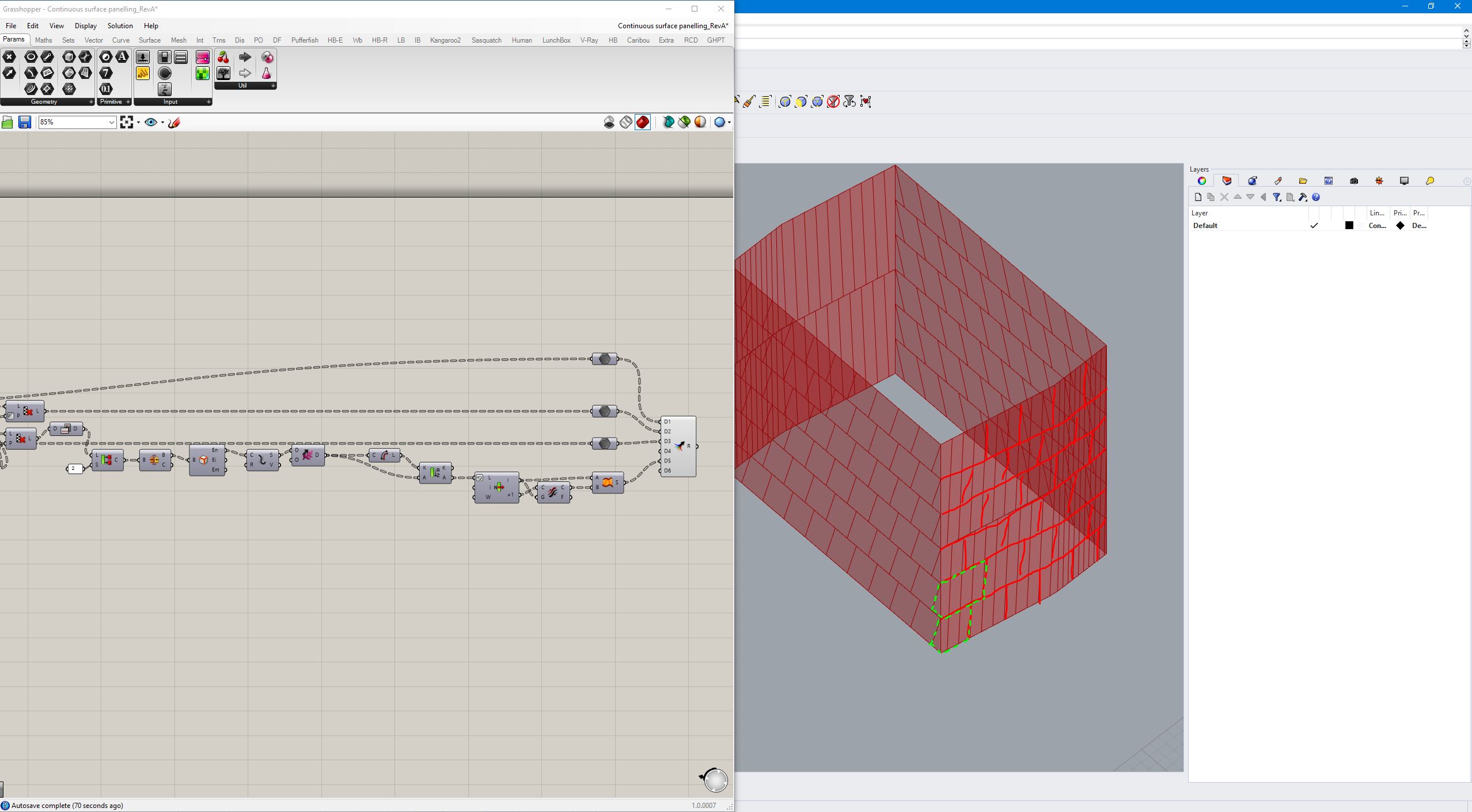 Continuous Skewed Quad Panels on multiple surfaces in Lunch Box - Grasshopper - McNeel Forum