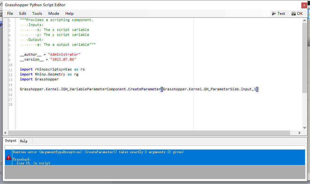 About CreateParameter - Grasshopper - McNeel Forum