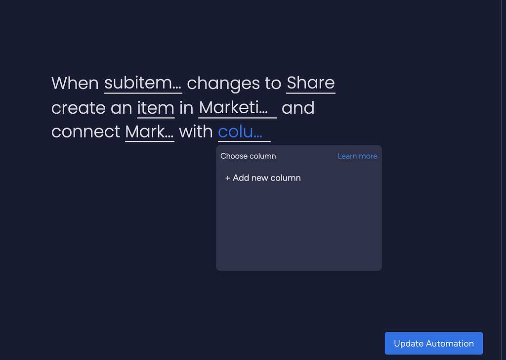 Bug? Subitems only sometimes appear as option for Board Connection Column and Automation ...