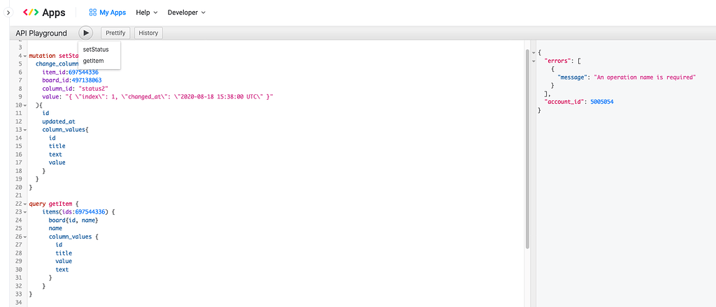 Api Playground Multiple Operations Error Monday Apps And Developers Monday Community Forum