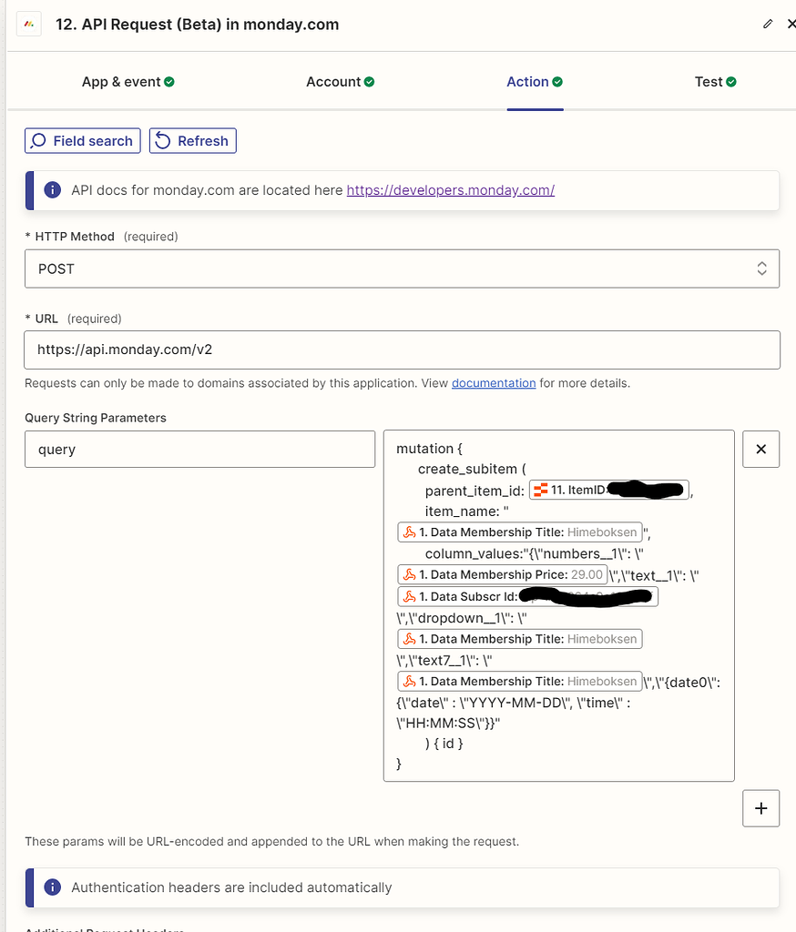 Problem with updating subitems date column with webhook from Zapier - monday apps & integrations ...