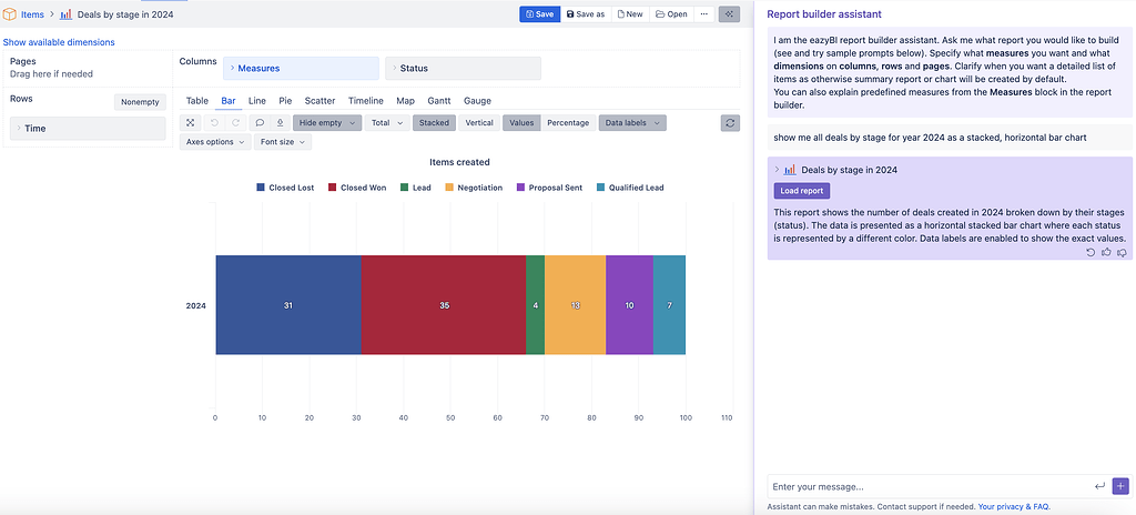 eazyBI AI Assistants for Report Building - monday apps & integrations ...