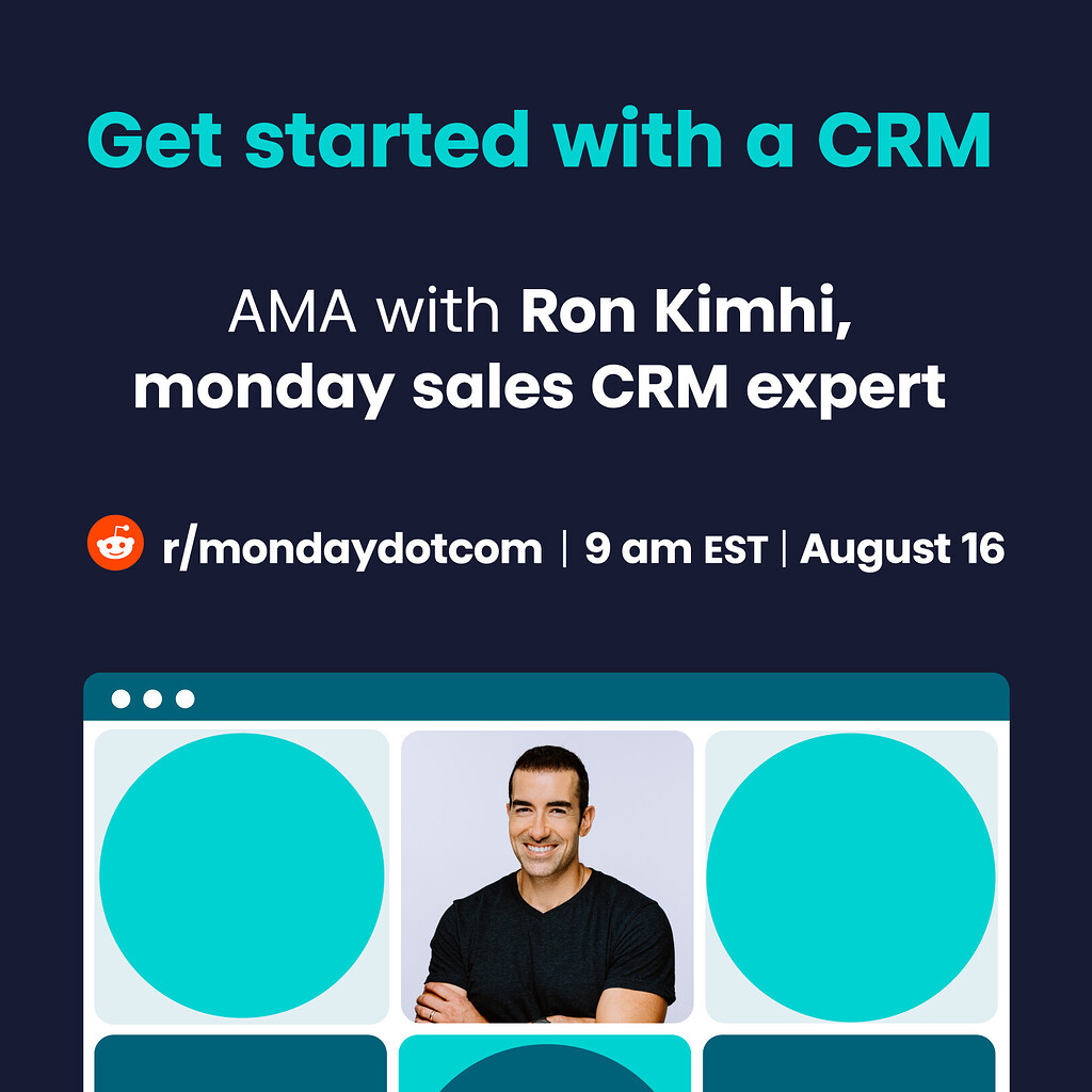 Reddit AMA (ask me anything) about getting started on a CRM - Community events - monday ...