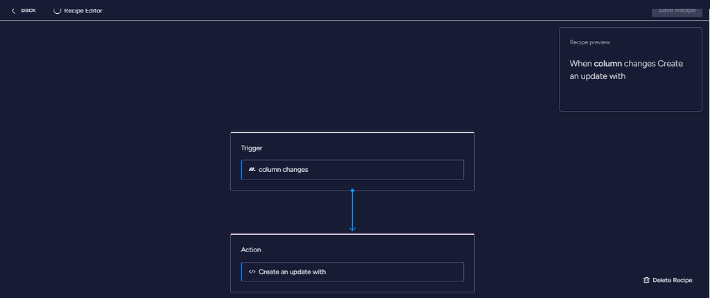 How can I get Item Ids in custom action for integration recipe, when coupled with 'column ...