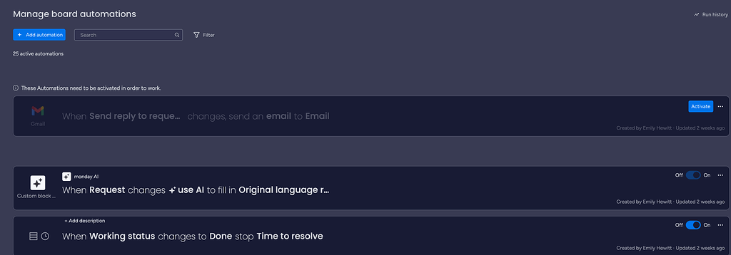 AI Board Template - Change the Gmail to Outlook automation - monday apps & integrations - monday ...