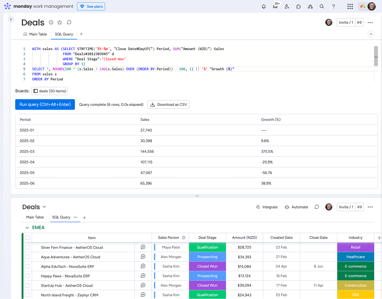 Query boards using SQL - Platform discussions - monday Community Forum