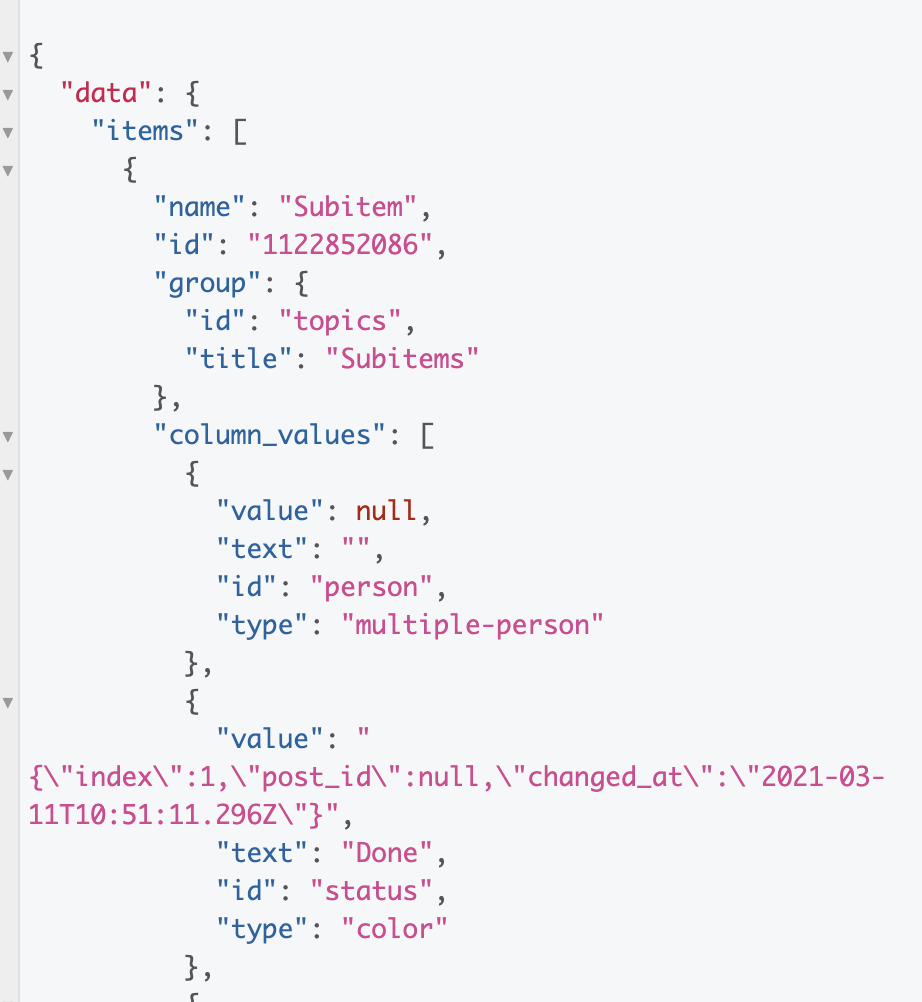 Get Subitem Values Through Api Monday Apps And Developers Monday 4560