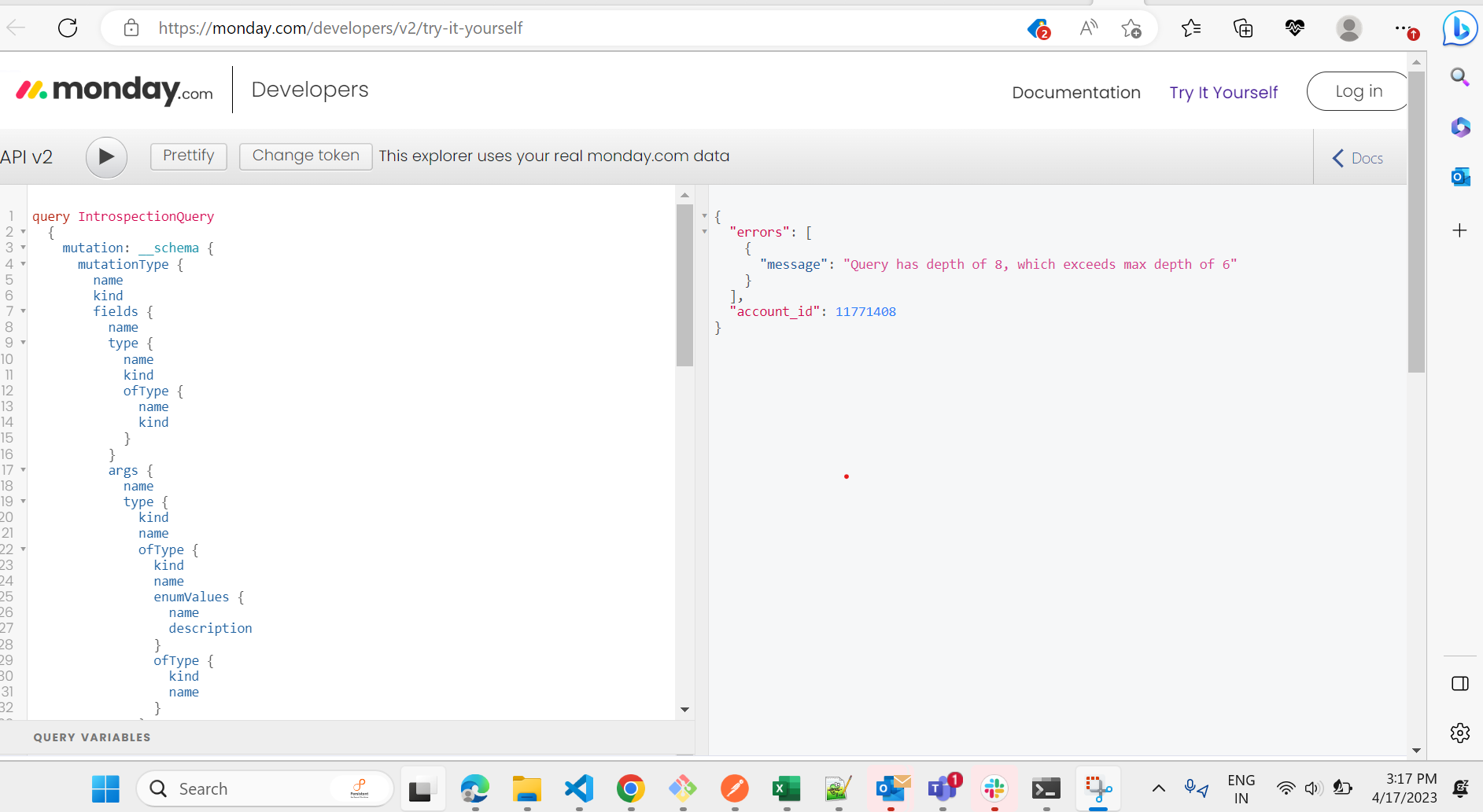 Query has depth of 8, which exceeds max depth of 6 - monday Apps & Developers - monday Community ...