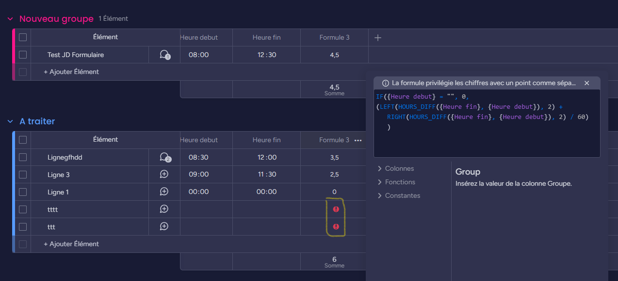 Counting Hours If The Column Is Not Empty Special Workflows And Use