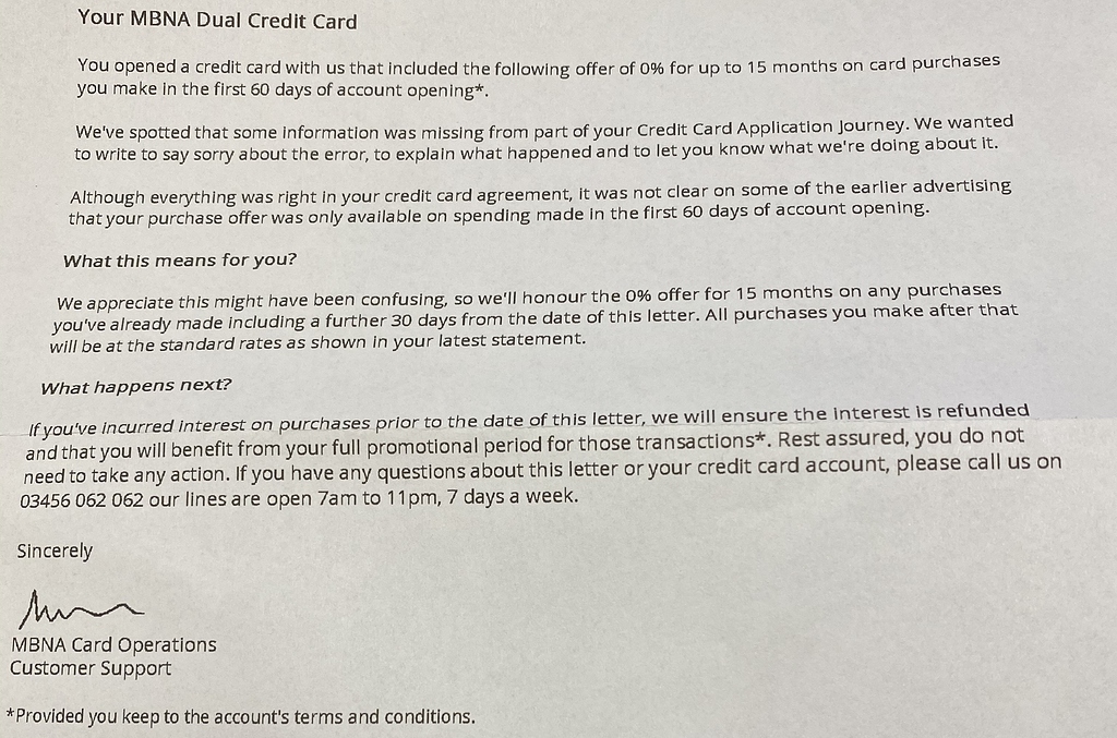 MBNA Credit Card Help - Financial Chat - Monzo Community