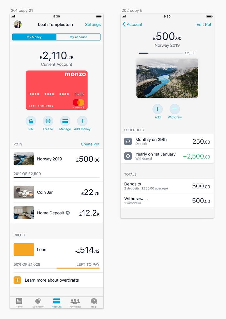 A new look for the Account tab - Making Monzo - Monzo Community