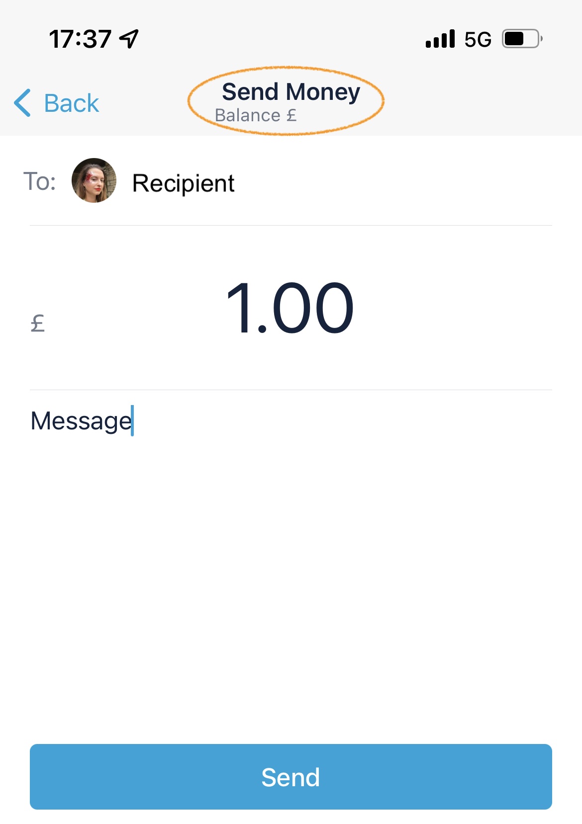 Account switcher for "Send Money" feature (especially for monzo.me ...