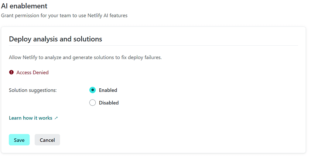 Access Denied - AI Enablement - Admin - Netlify Support Forums
